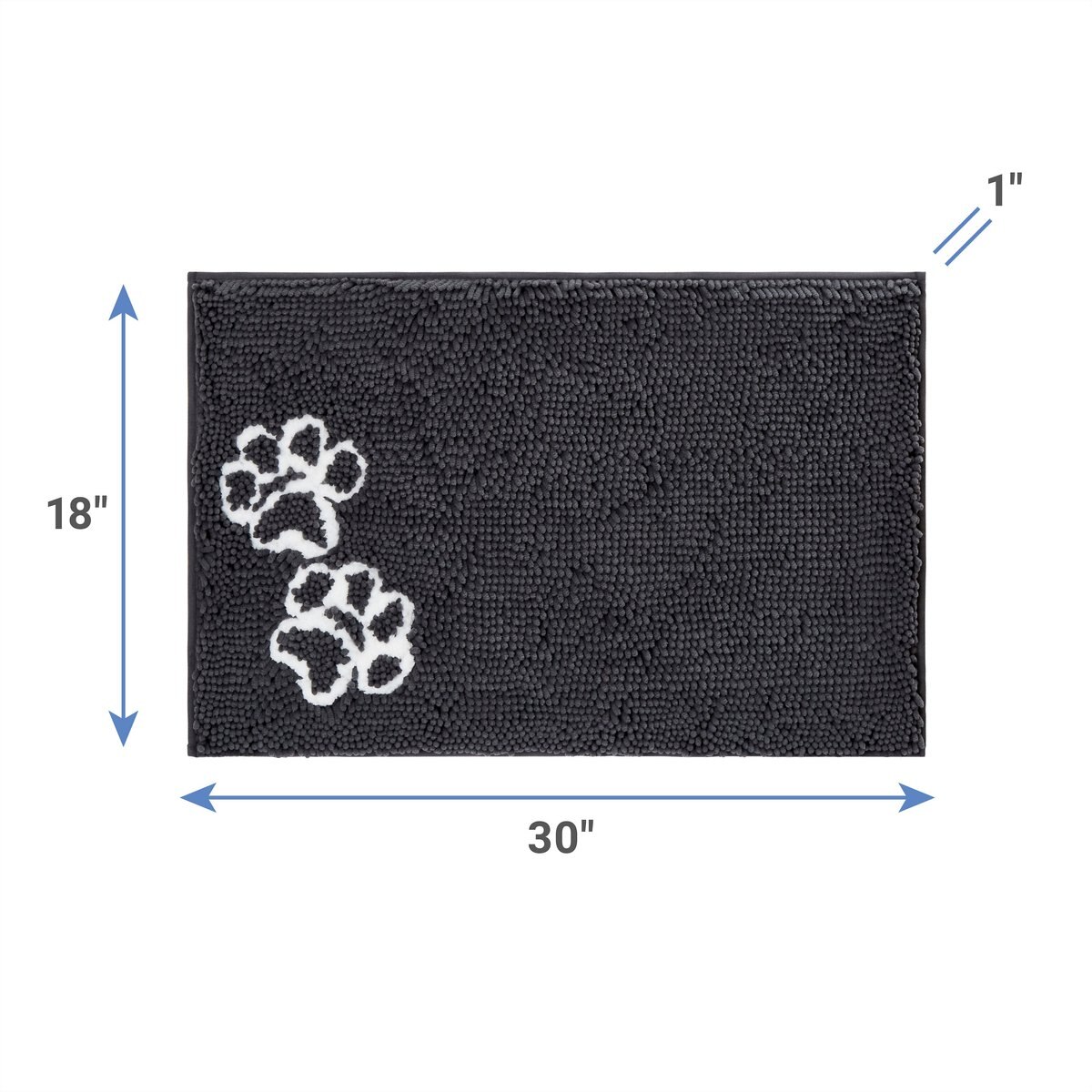 FRISCO Microfiber Chenille Paw Print Mat, Large - Chewy.com