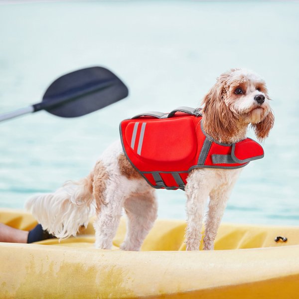 FRISCO Neoprene Dog Life Jacket, Red, Medium - Chewy.com