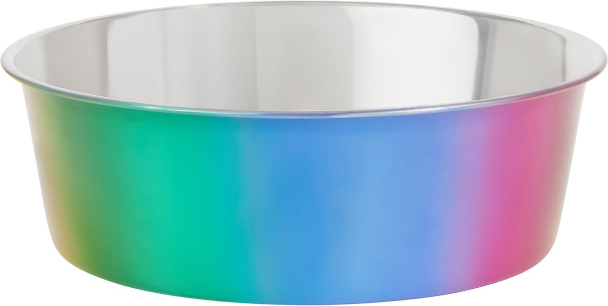 Discontinued - FRISCO Ombre Rainbow Design Stainless Steel Dog & Cat Bowl, 8 Cups - Chewy.com