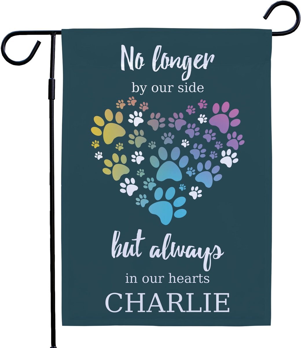 FRISCO Personalized Double Sided Printed Memorial Paws Heart Garden ...