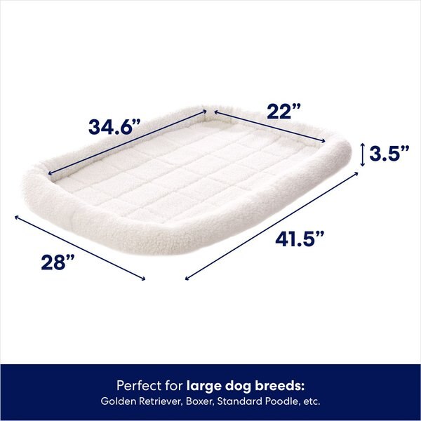 FRISCO Quilted Dog Crate Mat, Ivory, 42-in - Chewy.com