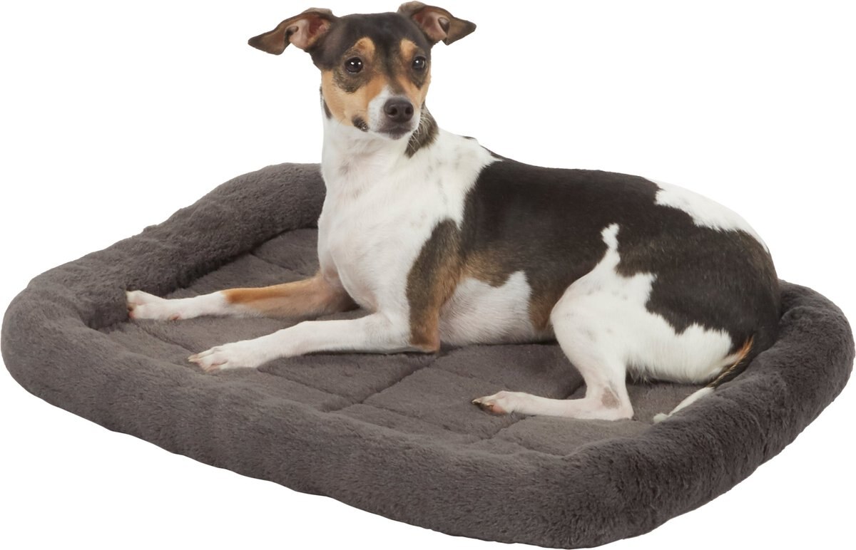 FRISCO Quilted Plush Dog Crate Mat, Gray, 24-in - Chewy.com