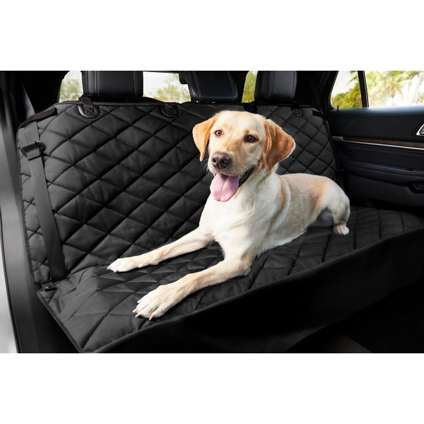 FRISCO Quilted Water Resistant Bench Car Seat Cover, Regular, Black ...