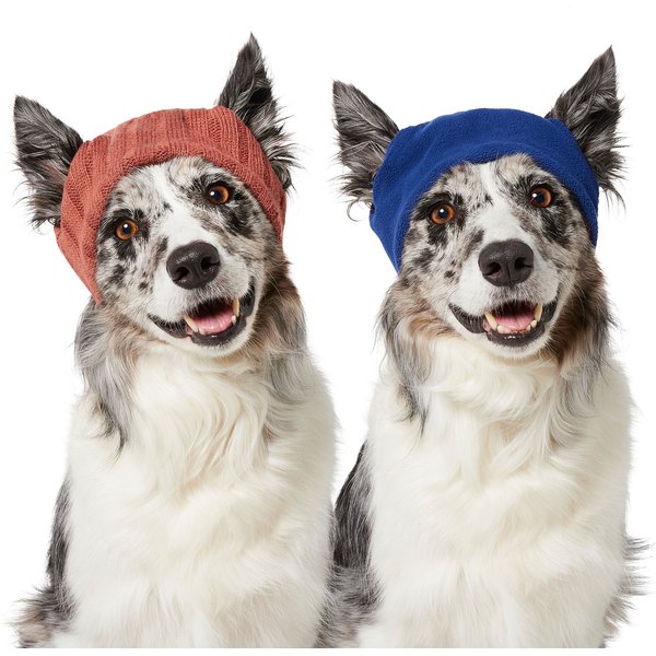 FRISCO Reversible Polar Fleece Lined Dog & Cat Knit Beanie, Navy ...