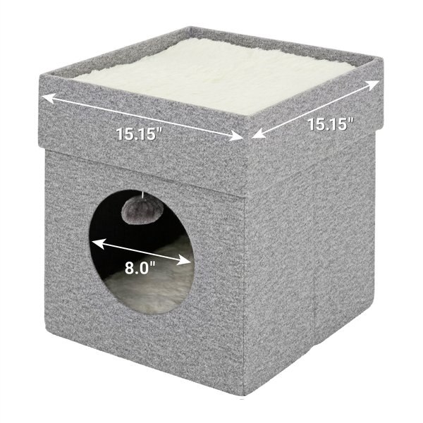 FRISCO Single Cube Stackable & Collapsible Cat Condo, Gray - Chewy.com