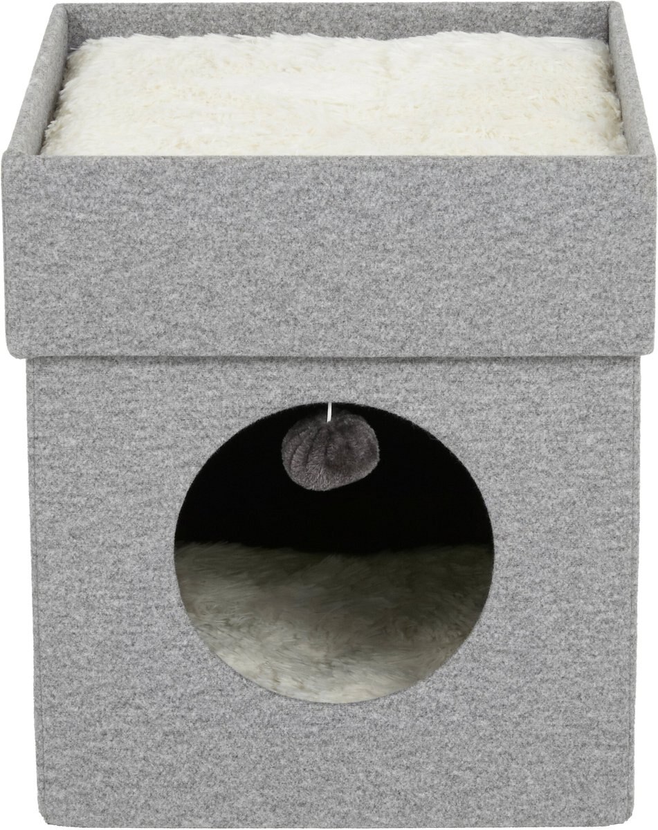 FRISCO Single Cube Stackable & Collapsible Cat Condo, Gray - Chewy.com
