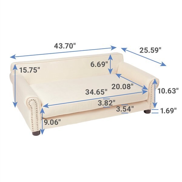 FRISCO Sofa Pet Bed with Removable Cover, Beige, Large - Chewy.com
