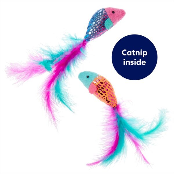 FRISCO Sparkle Fish Plush Cat Toy with Catnip, 2 count - Chewy.com