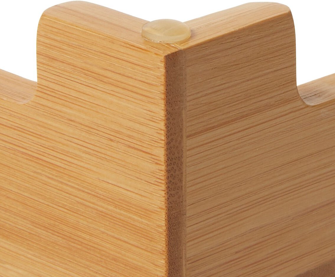 FRISCO Square Melamine Dog & Cat Bowl with Bamboo Stand, Small: 1 cup ...