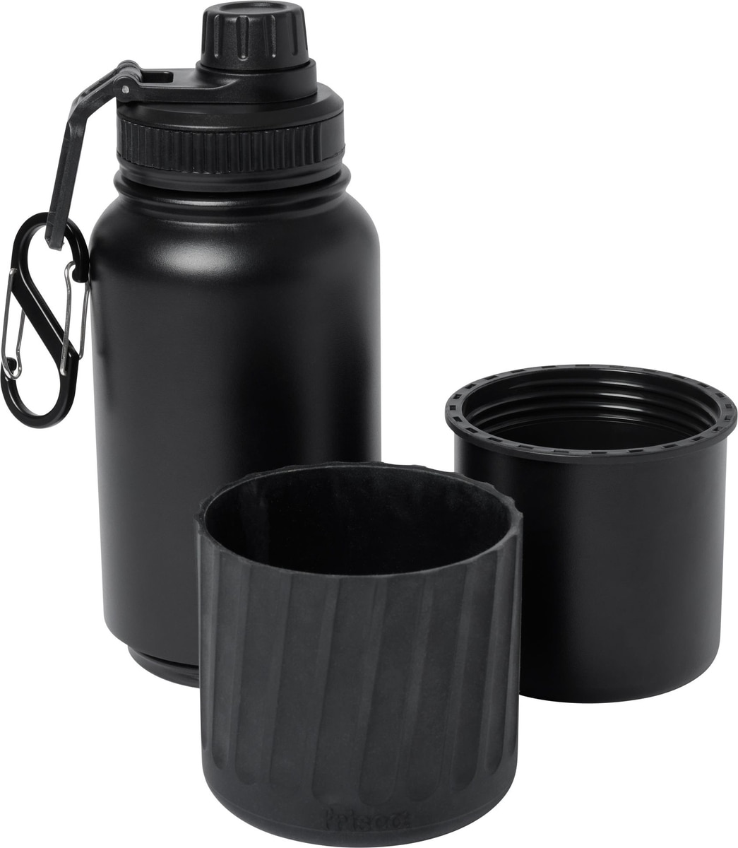 FRISCO Water Bottle with Treat Food Container, Black - Chewy.com