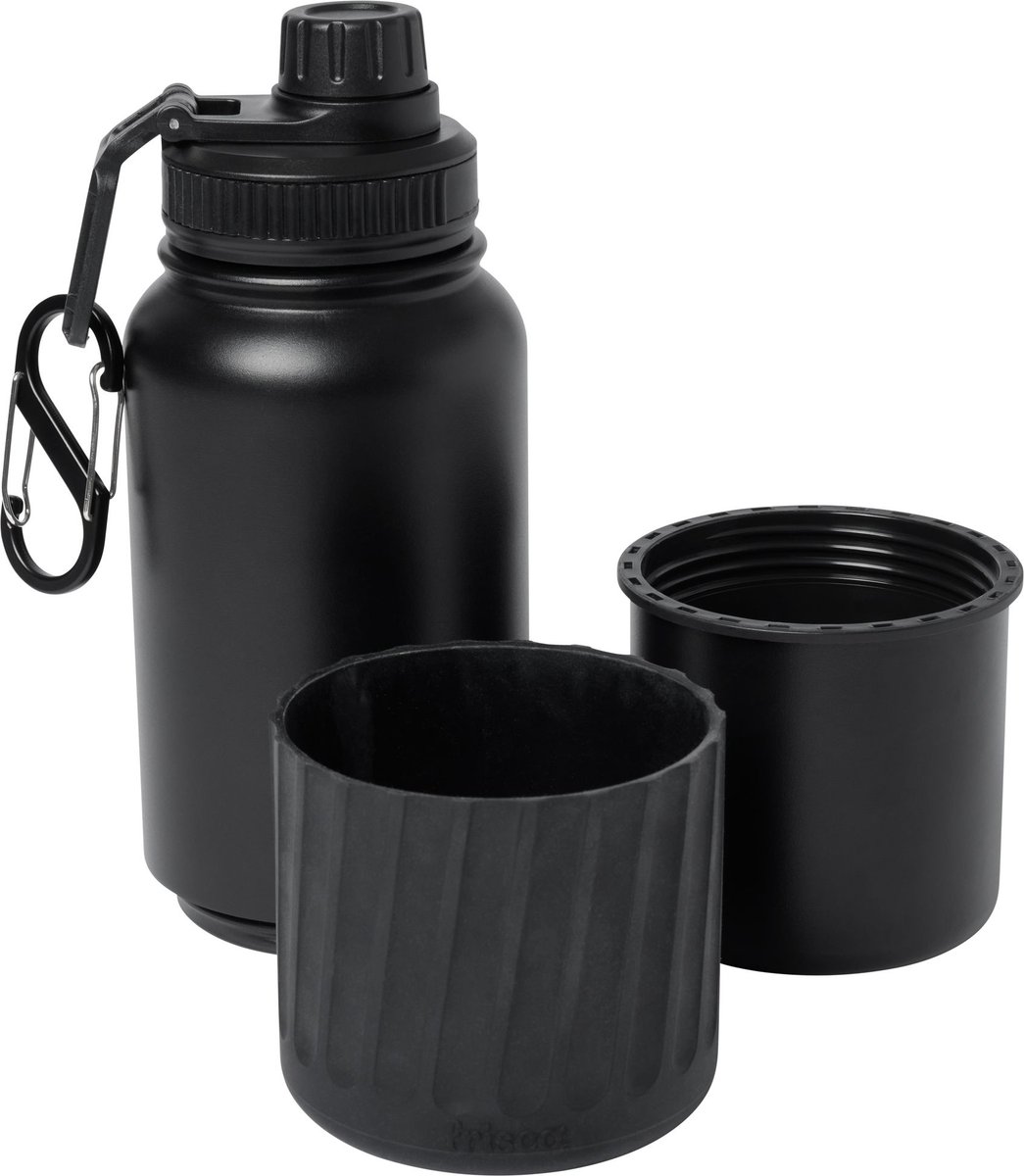 FRISCO Water Bottle with Treat Food Container, Black - Chewy.com