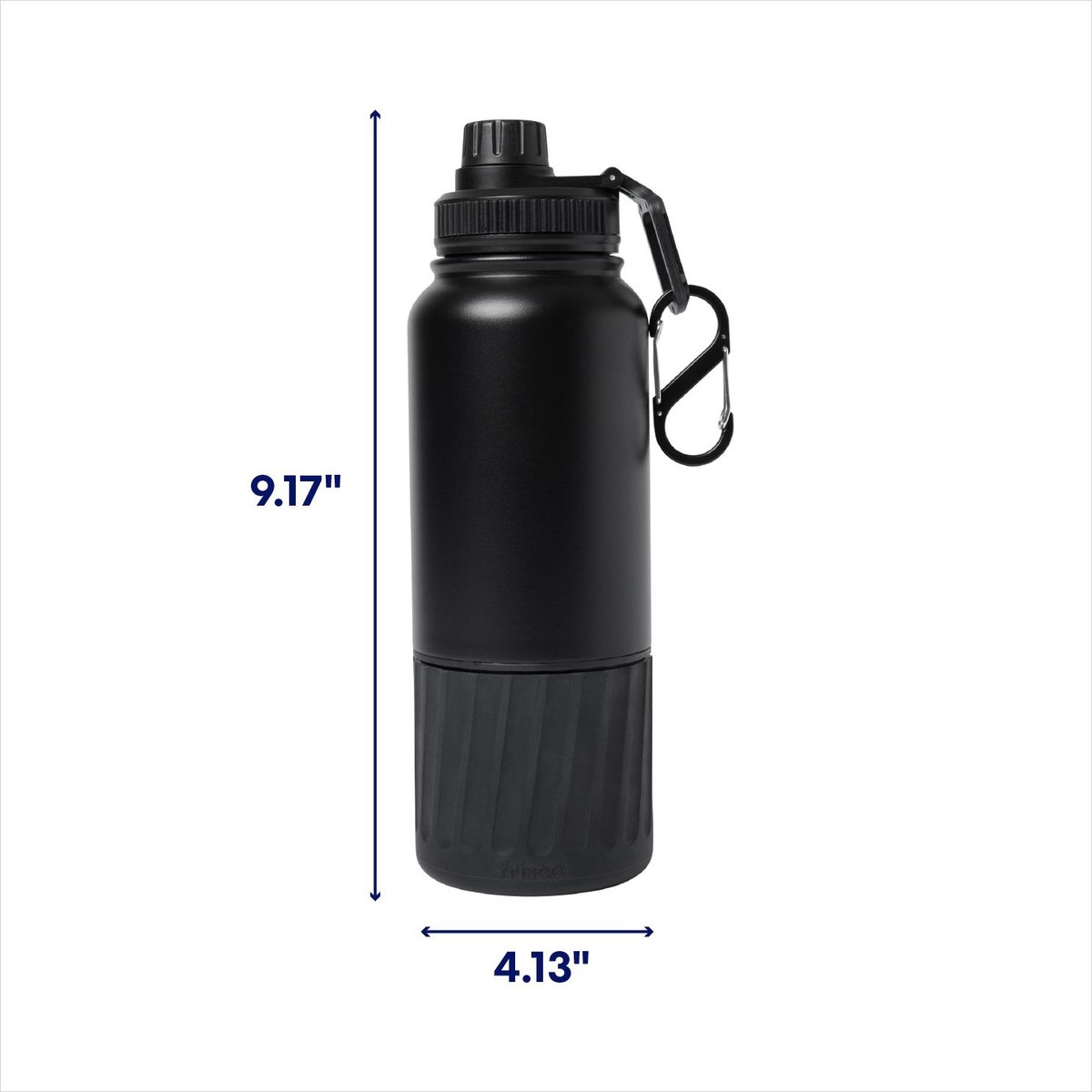FRISCO Water Bottle with Treat Food Container, Black - Chewy.com