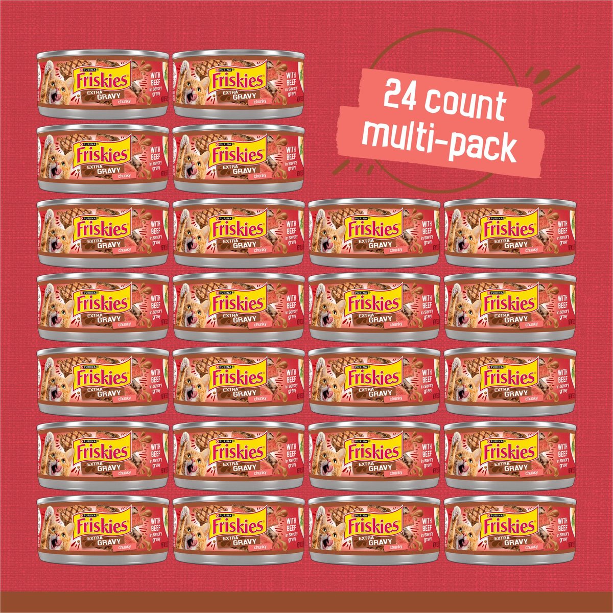 FRISKIES Extra Gravy Chunky with Beef in Savory Gravy Canned Cat Food ...