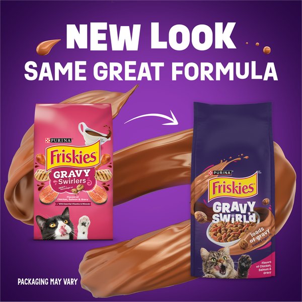FRISKIES Gravy Swirlers Chicken & Salmon Flavor Dry Cat Food, 16-lb bag ...