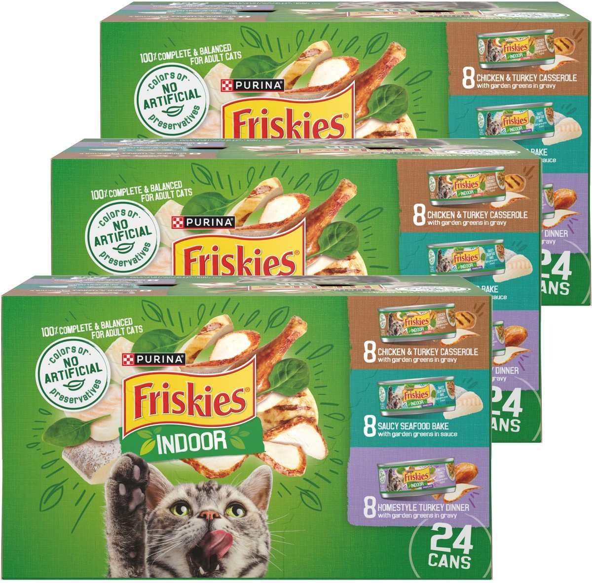 FRISKIES Indoor Variety Pack Canned Cat Food, 5.5-oz can, case of 24 ...