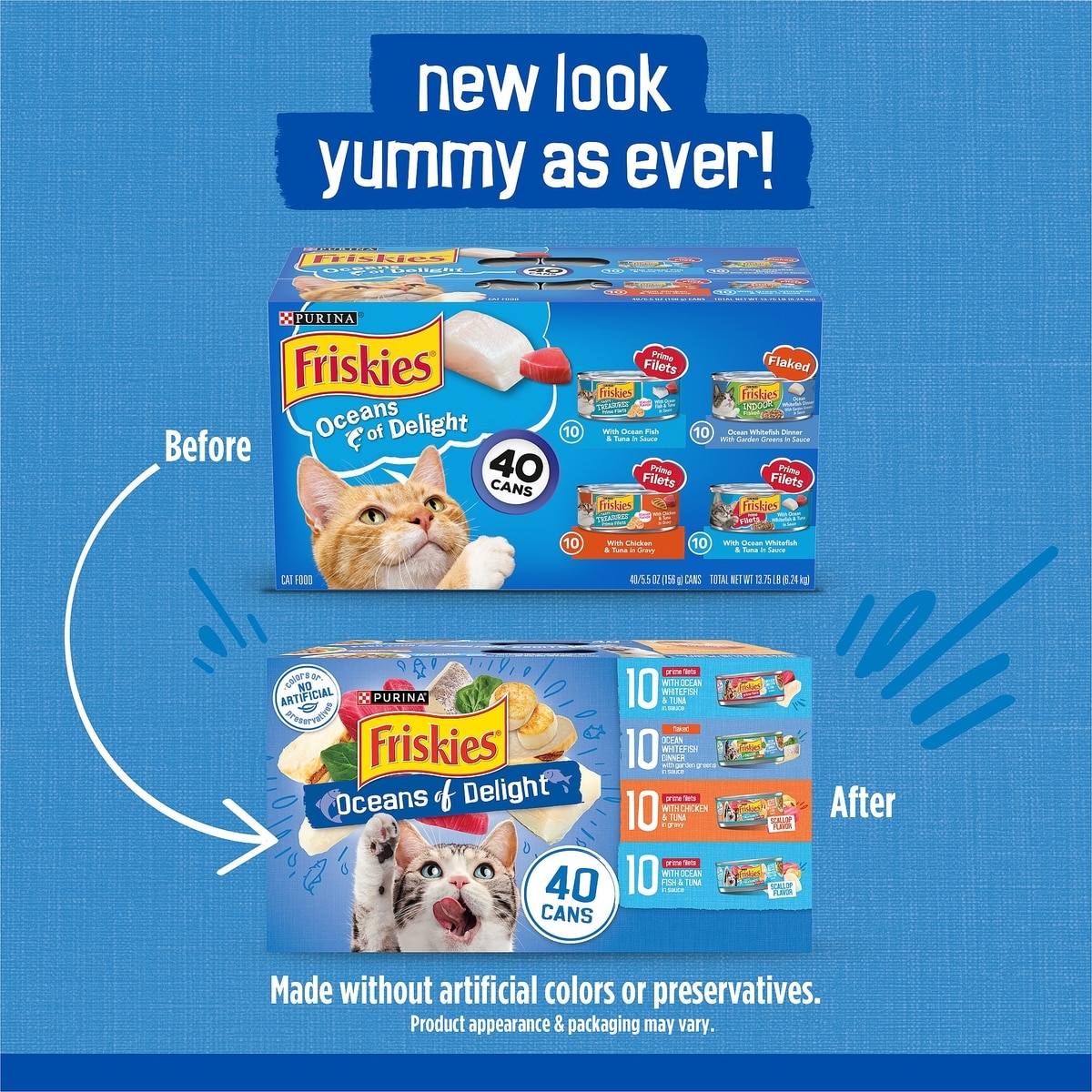 FRISKIES Oceans of Delight Variety Pack Canned Cat Food, 5.5-oz can ...