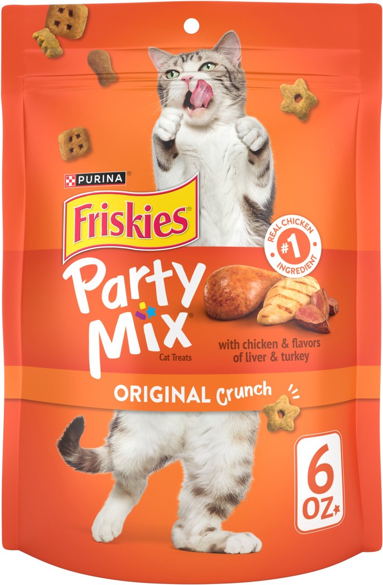 FRISKIES Party Mix Original Crunch Flavor Crunchy Cat Treats, 6-oz bag ...