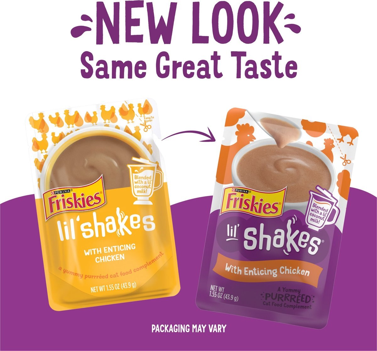 FRISKIES Pureed Topper Lil' Shakes with Enticing Chicken Cat Food, 1.55 ...