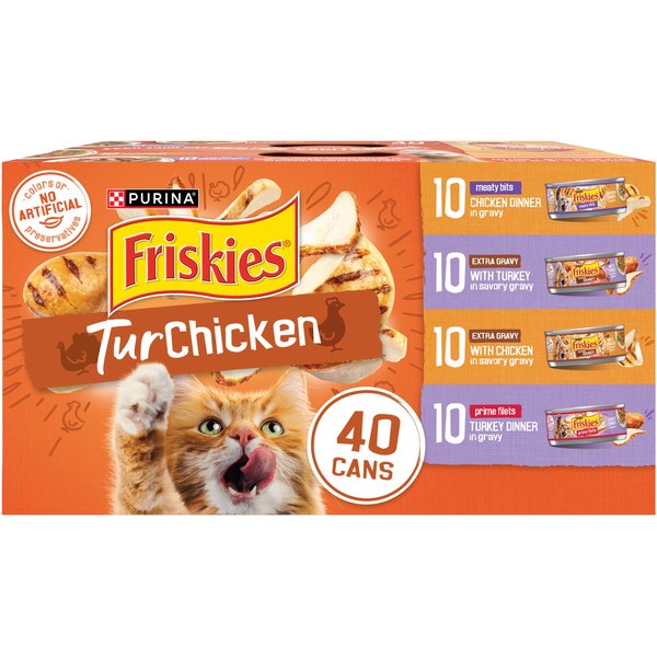 FRISKIES TurChicken Variety Pack Canned Cat Food, 5.5-oz, case of 40 ...