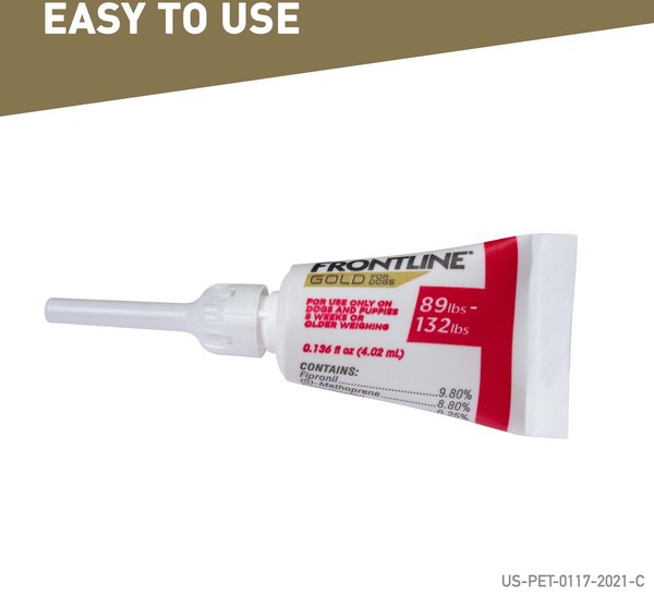 FRONTLINE GOLD for Dogs Flea & Tick Treatment (Extra Large Dog, 89-132 ...