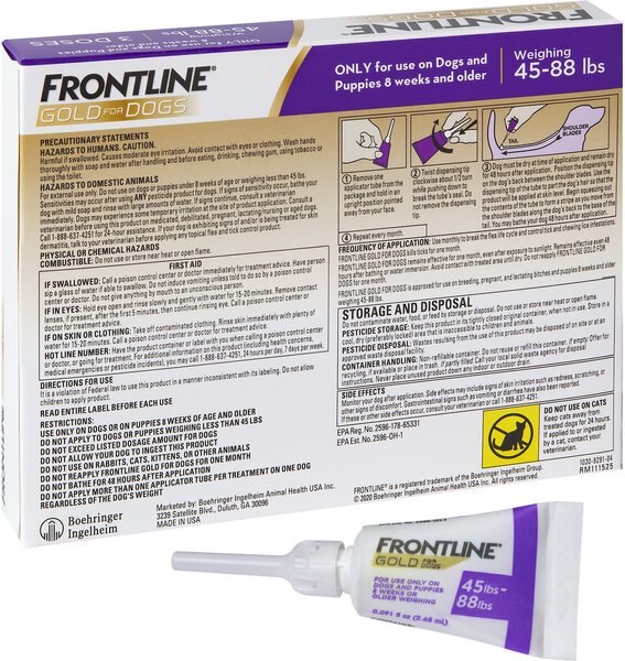 Discontinued - FRONTLINE GOLD for Dogs Flea & Tick Treatment (Large Dog ...