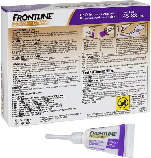 Discontinued - FRONTLINE GOLD for Dogs Flea & Tick Treatment (Large Dog ...
