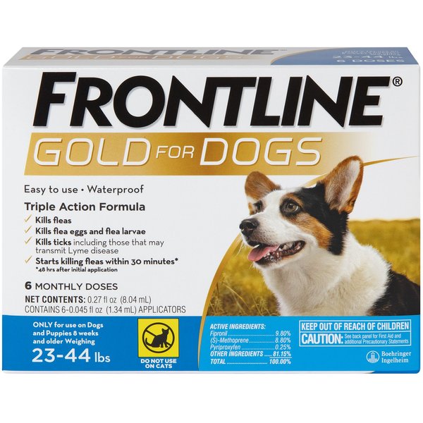 FRONTLINE PLUS Flea & Tick Spot Treatment for Medium Dogs, 23-44 lbs, 8 ...
