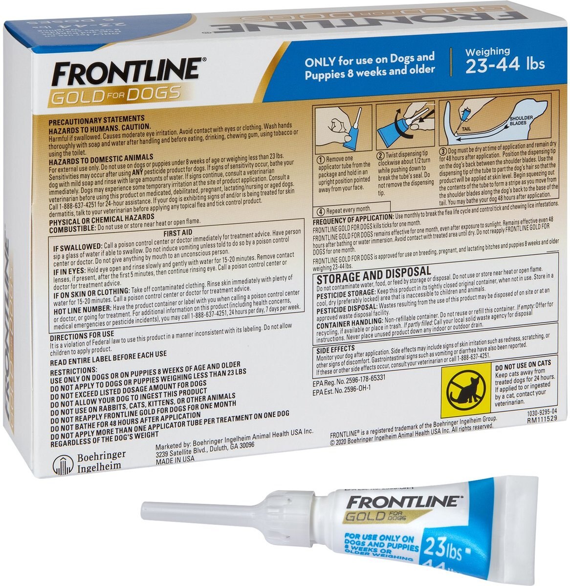 FRONTLINE GOLD for Dogs Flea & Tick Treatment (Medium Dog, 23-44 lbs ...