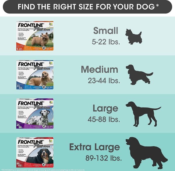 FRONTLINE PLUS Flea & Tick Spot Treatment for Large Dogs, 45-88 lbs, 12 ...