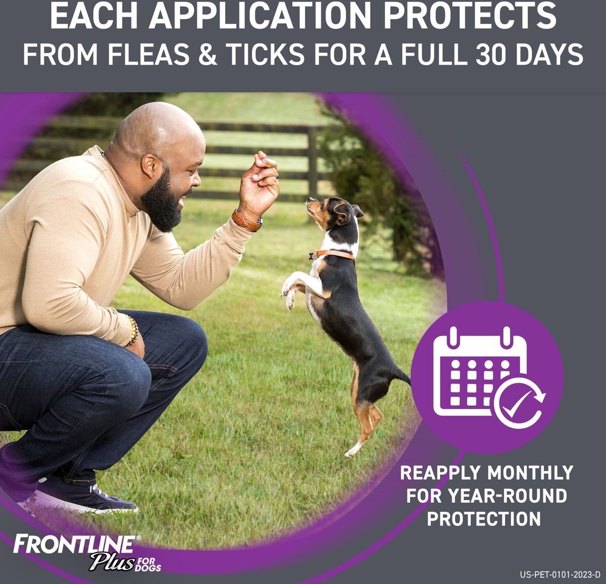 FRONTLINE PLUS Flea & Tick Spot Treatment for Small Dogs, 5-22 lbs, 6 ...