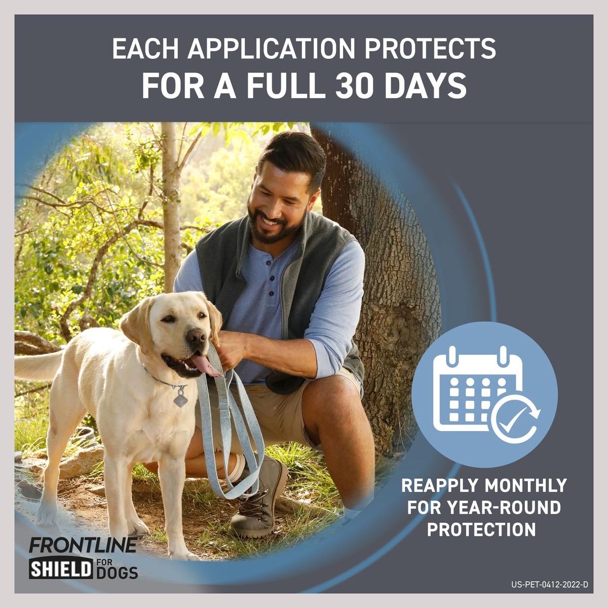 FRONTLINE SHIELD Flea & Tick Treatment for Large Dogs, 41 - 80 lbs, 12 ...