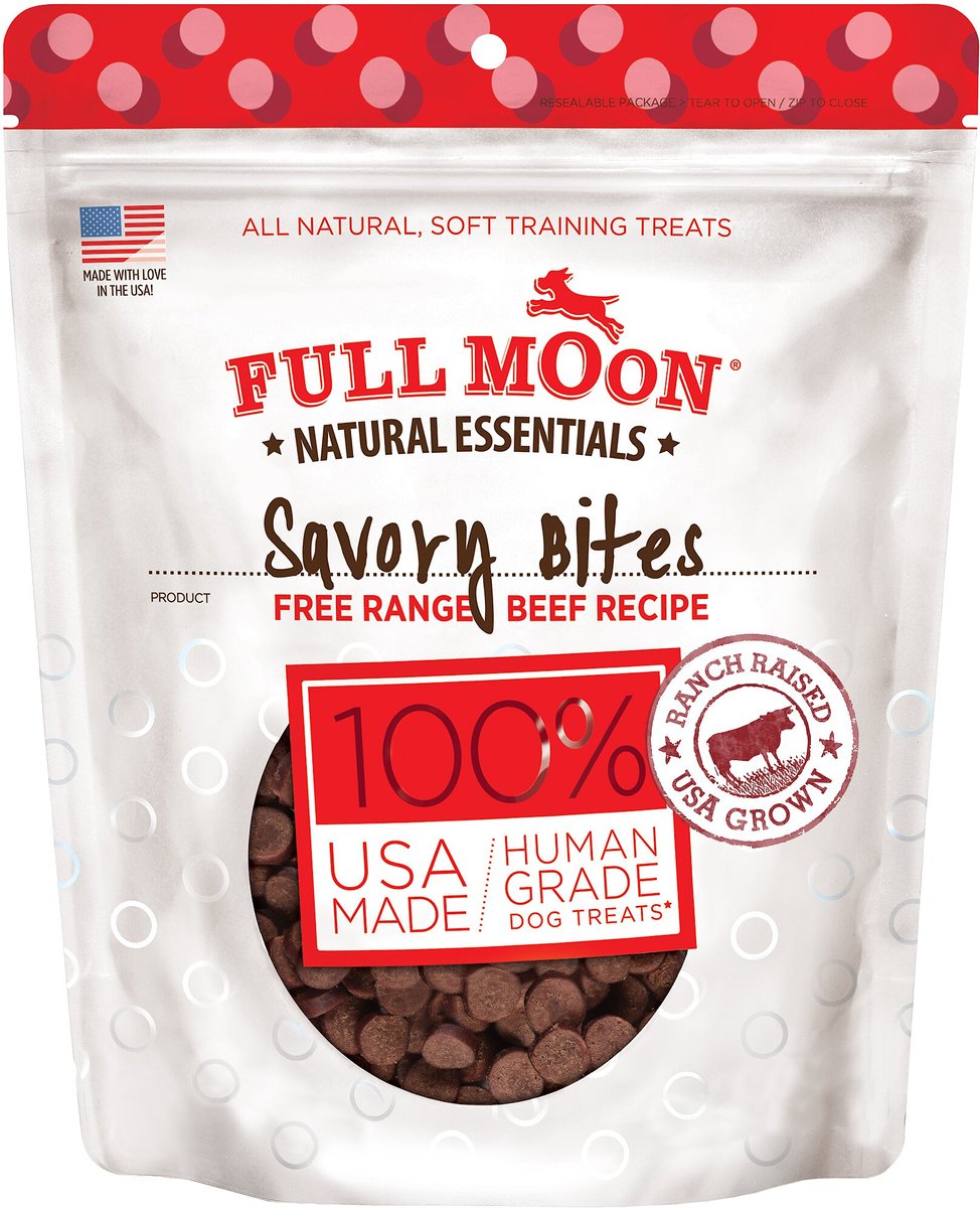 FULL MOON All Natural Human Grade Beef Savory Bites Dog Treats, 14-oz ...