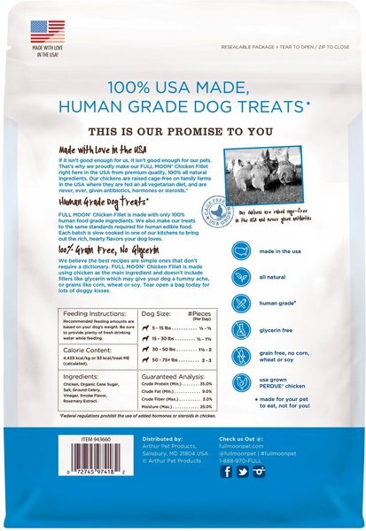 FULL MOON Chicken Fillets Grain-Free Dog Treats, 3-lb bag - Chewy.com