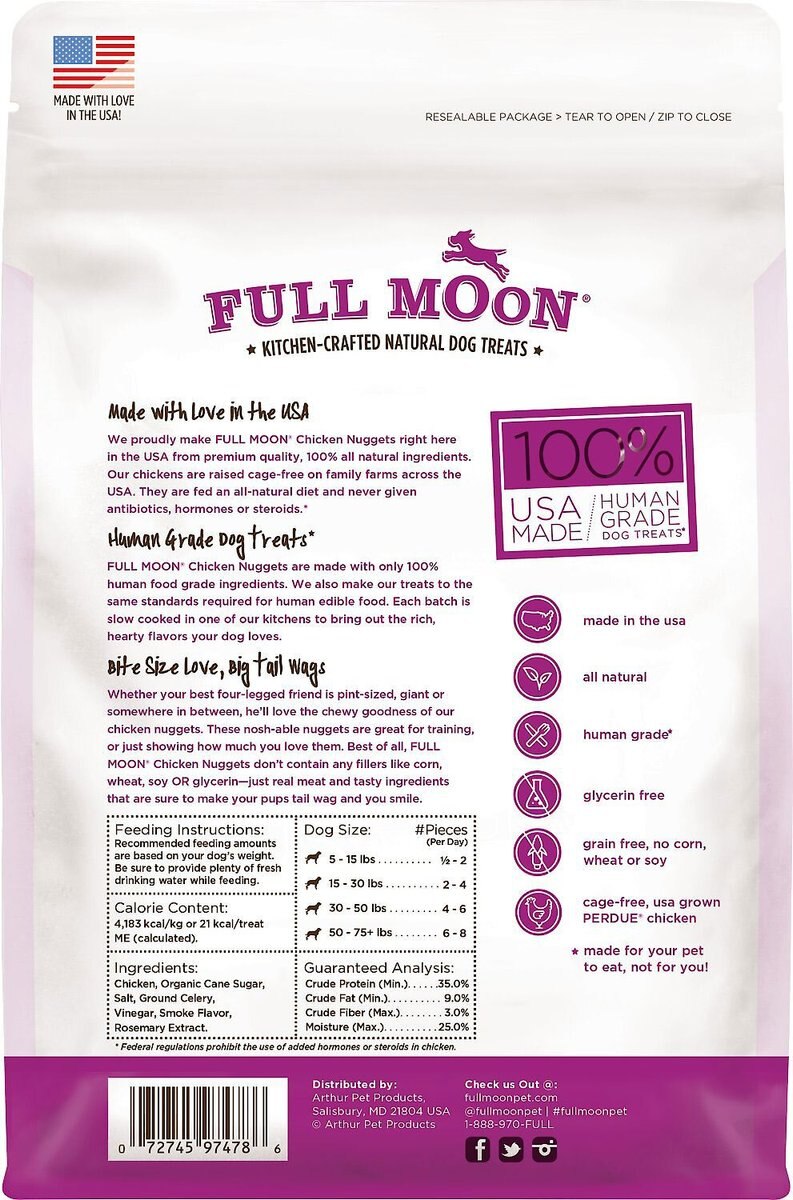 FULL MOON Chicken Nuggets Grain-Free Dog Treats, 12-oz bag, bundle of 2 ...