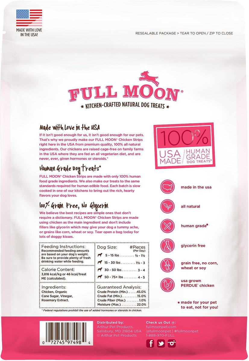 FULL MOON Chicken Strips Grain-Free Dog Treats, 12-oz bag - Chewy.com