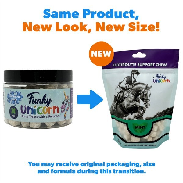 FUNKY UNICORN Mint Electrolyte Cubes Horse Supplement, 7-oz pouch ...
