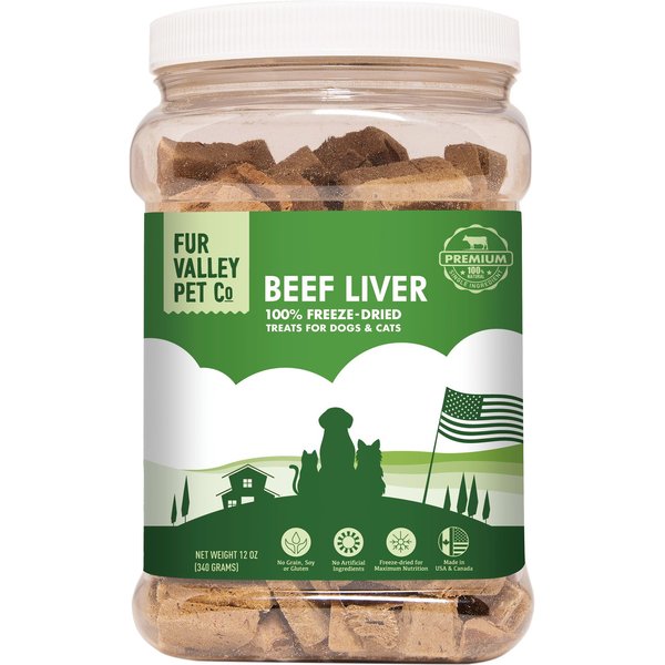 FUR VALLEY Beef Liver Freeze-Dried Dog & Cat Treats, 14-oz bag - Chewy.com