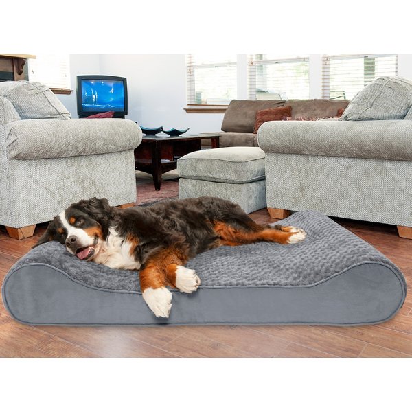FURHAVEN Ultra Plush Luxe Lounger Cooling Gel Dog Bed with Removable ...