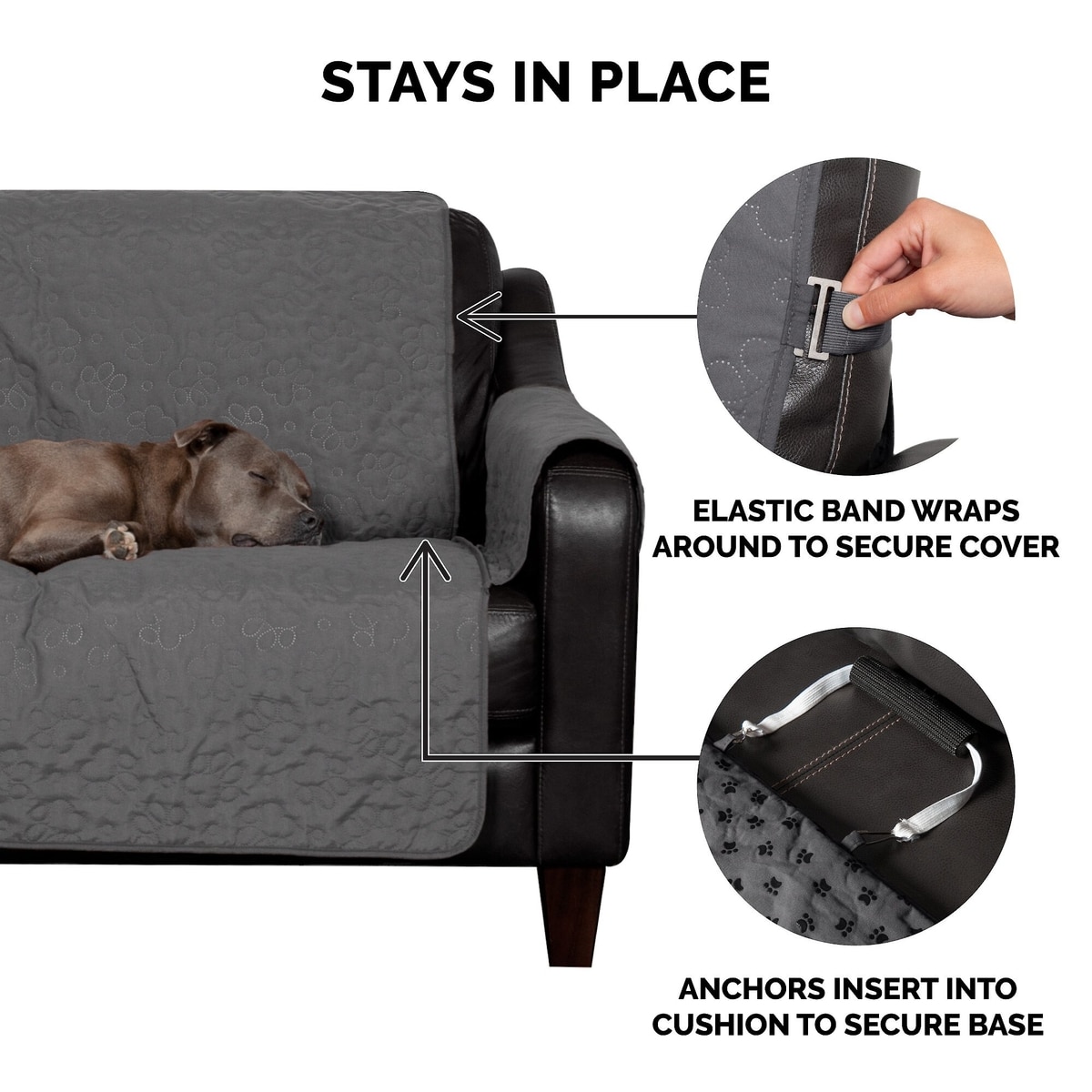 FURHAVEN Waterproof Non-Skid Back Furniture Protector, Gray, X-Large ...