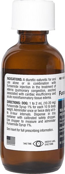 FUROSEMIDE (Generic) Syrup for Dogs, 10 mg/mL, 60-mL, bundle of 2 ...