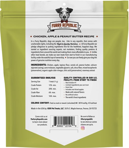 FURRY REPUBLIC Sticks Chicken, Apple & Peanut Butter Recipe Grain-Free ...