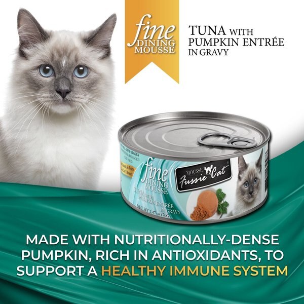 FUSSIE CAT Fine Dining Mousse Tuna with Pumpkin Entree Wet Cat Food, 2. ...
