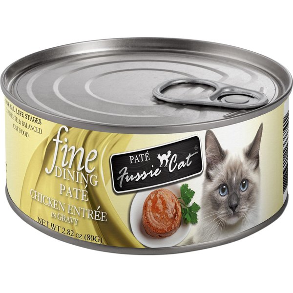 FUSSIE CAT Fine Dining Pate Chicken Entrée Wet Cat Food, 2.82-oz can ...