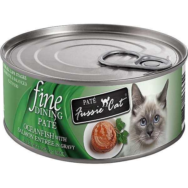 FUSSIE CAT Fine Dining Pate Oceanfish with Salmon Entrée Wet Cat Food ...