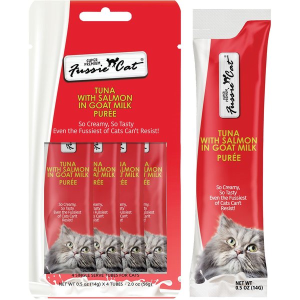 FUSSIE CAT Super Premium Chicken with Beef in Goat Milk Puree Lickable ...