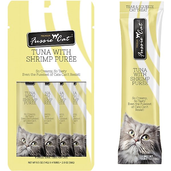 FUSSIE CAT Mackerel Puree Lickable Cat Treats, 2-oz pouch - Chewy.com