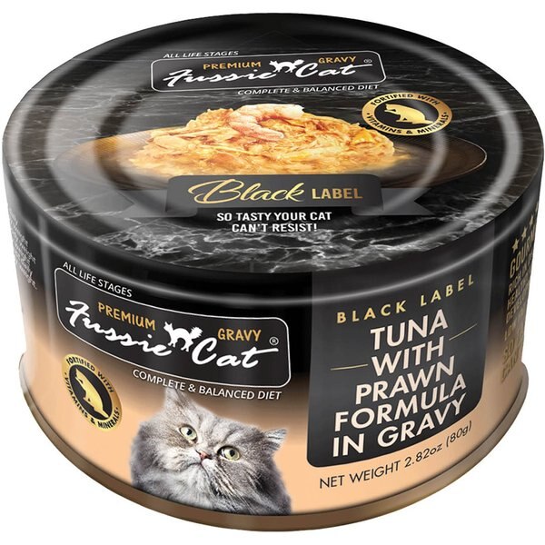 FUSSIE CAT Tuna with Salmon in Gravy Wet Cat Food, 2.82-oz can, case of ...