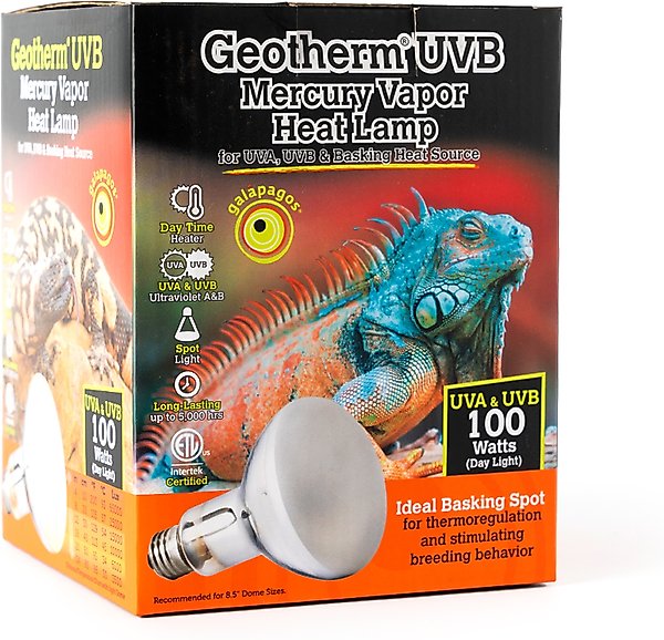 GALAPAGOS Geotherm Heat & UVB Mercury Vapor Reptile Bulb, 100-watt - Chewy.com