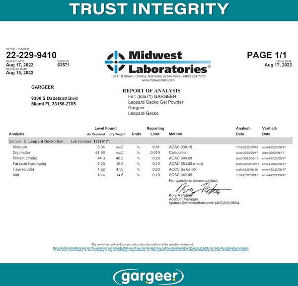 GARGEER Complete Gel Diet Leopard Gecko Food, 8-oz bag - Chewy.com