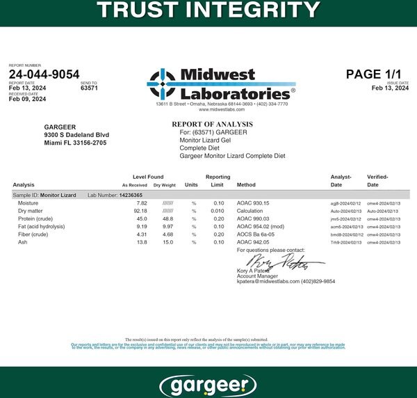 GARGEER Complete Gel Diet Monitor Lizard Food, 3-oz bag - Chewy.com